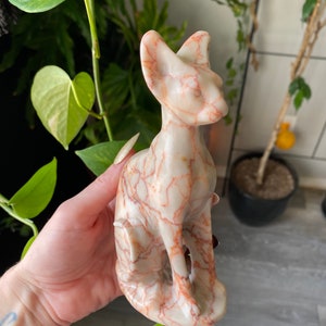 1.2lb Red Vein Jasper Sphinx Cat Crystal | Natural Stone Polished and ...