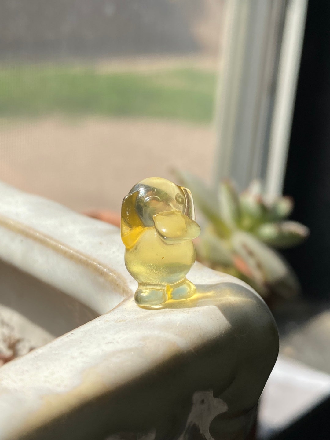 Yellow Fluorite Psyduck Crystal Mini Carved and Polished Natural ...
