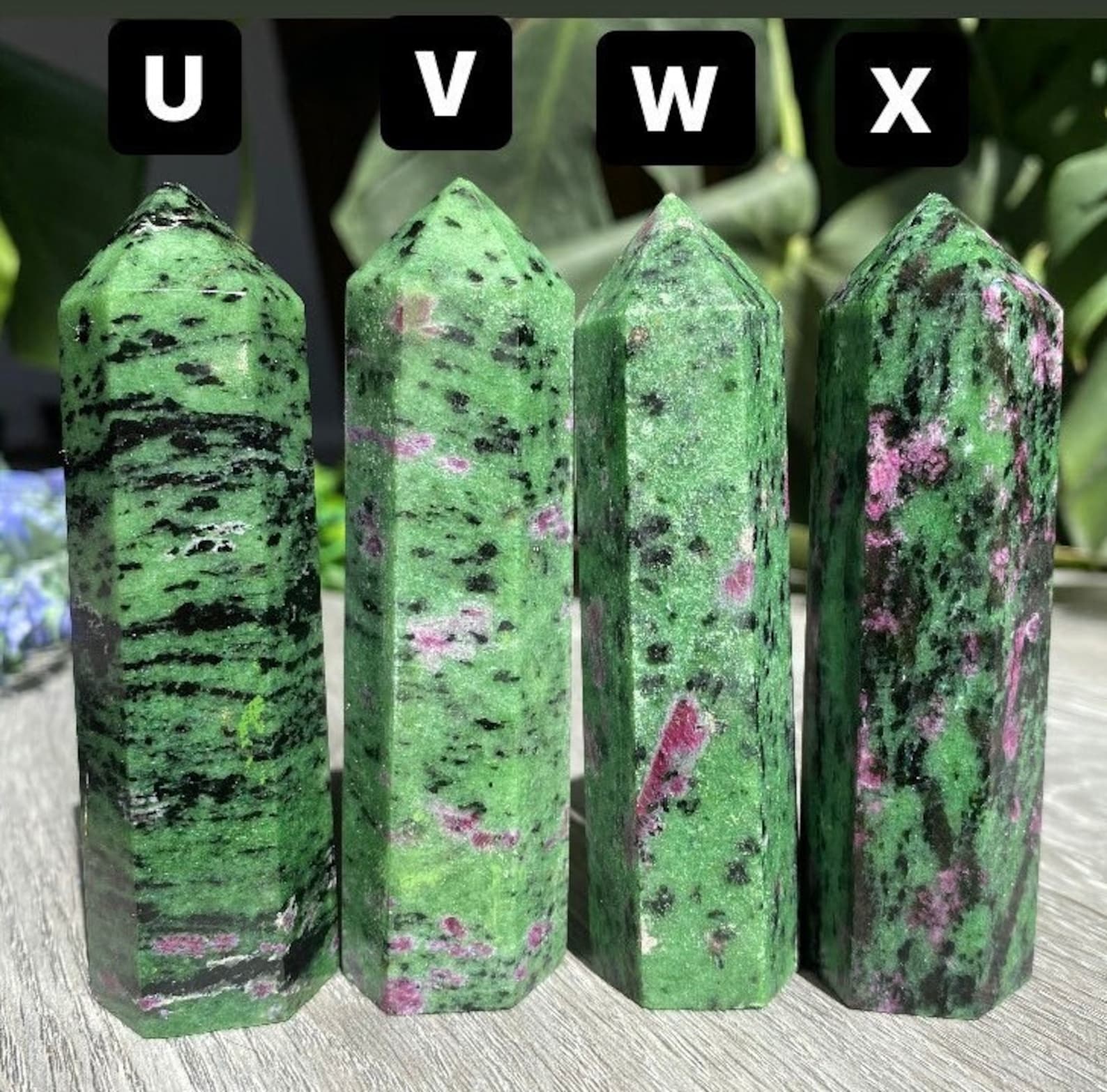 Ruby Zoisite Tower Point Natural Carved Polished | Anyolite Genorator ...