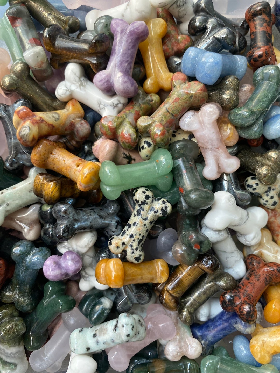 Dog Bone Assorted Crystal | Natural Stone Carved Dog Bone Shape ...