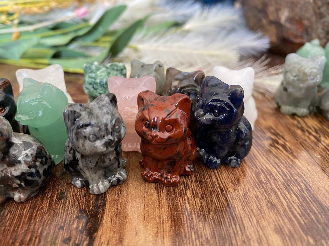Crystal Cat | Carved and Polished Natural Stone Kitty | Quartz ...