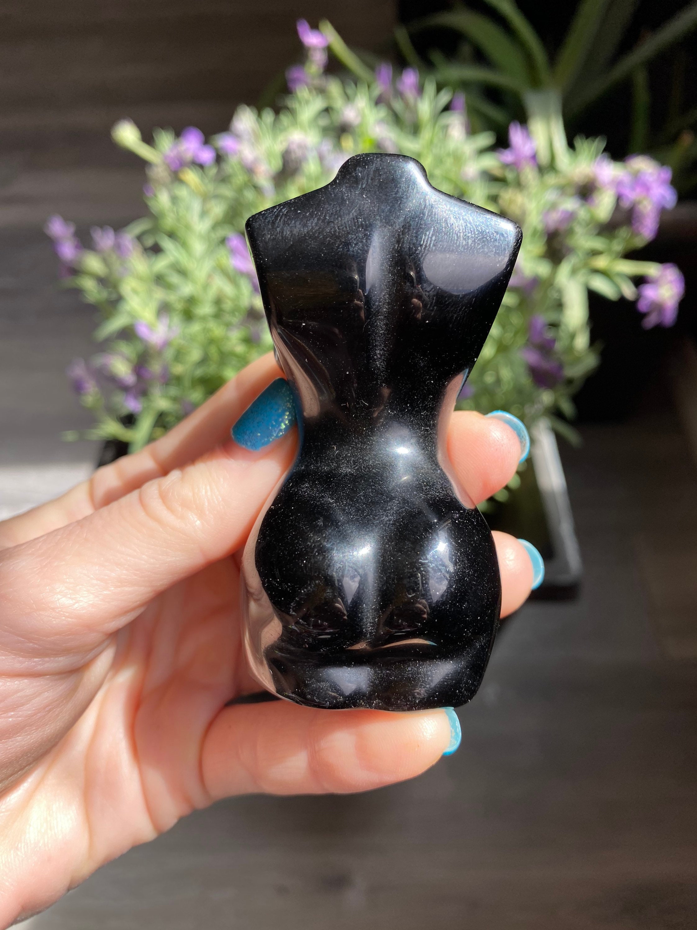 Black Obsidian Female Body Goddess Crystal Natural Black - Etsy
