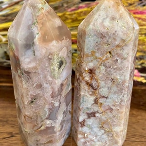Flower Agate Tower Point Generator Medium | Natural Crystal ...