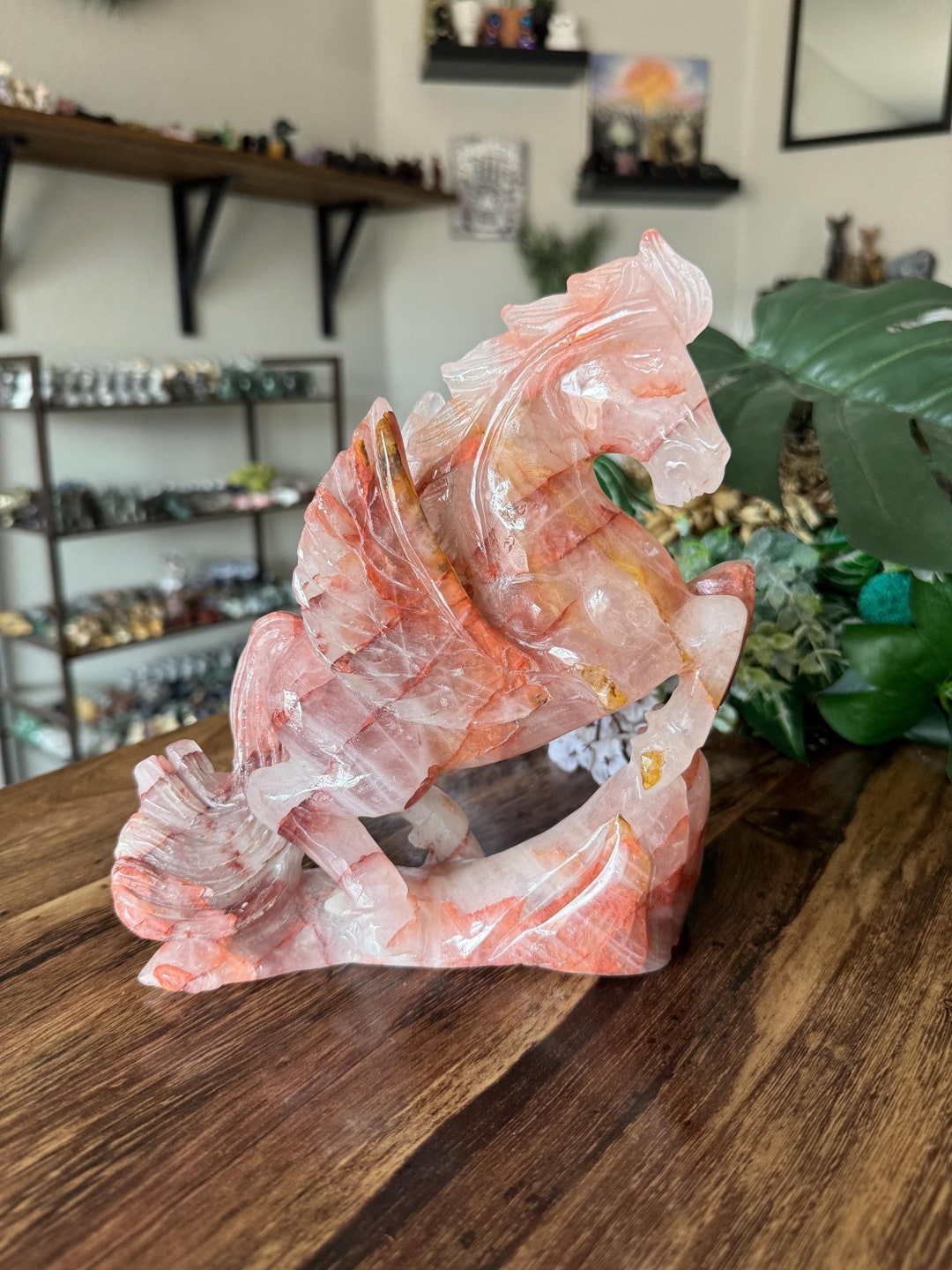 3.2lb Fire Quartz Pegasus Crystal Large | Natural Carved and Polished ...