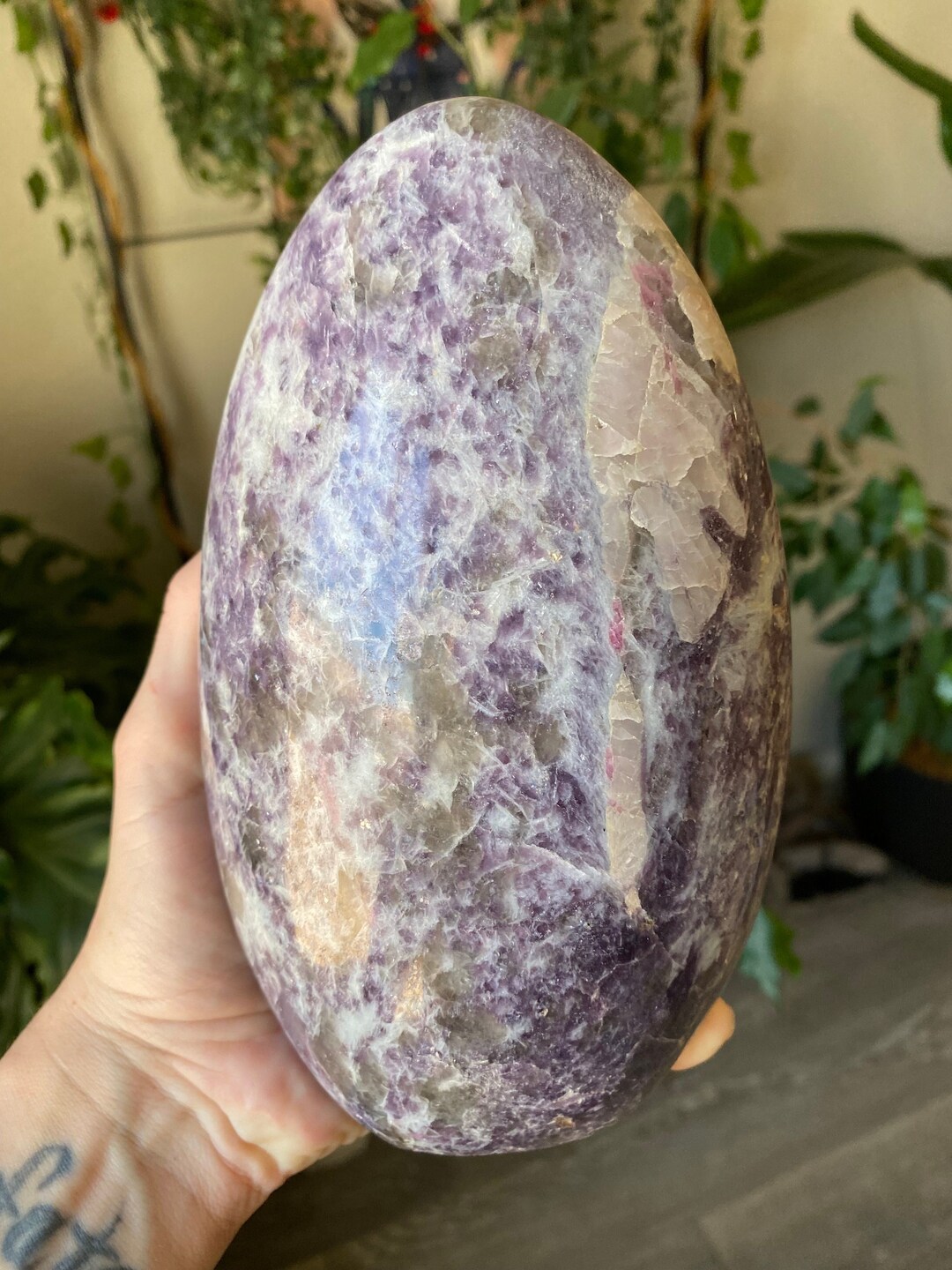 Unicorn Stone Crystal Free Form Natural Large Lepidolite Smoky Quartz ...