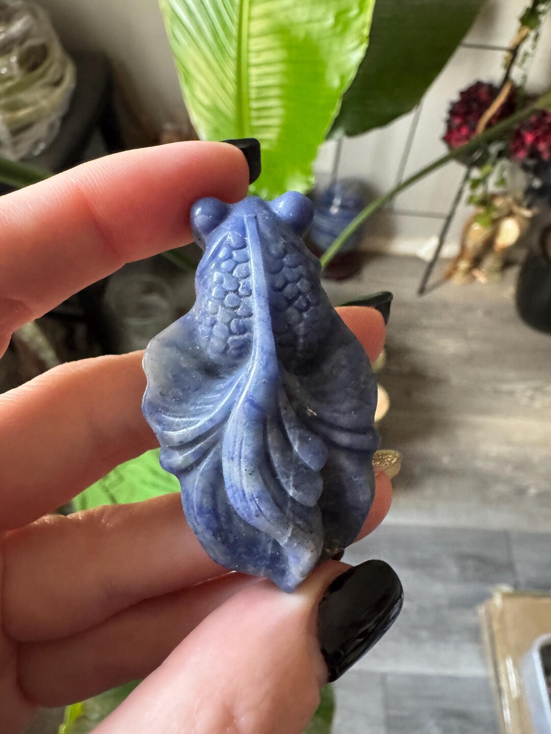 Sodalite Fish Crystal | Natural Stone Carved and Polished Koi Goldfish ...