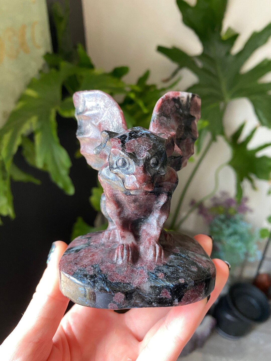 1lb Garnet Gargoyle Crystal Large Natural Stone Carved & Polished ...