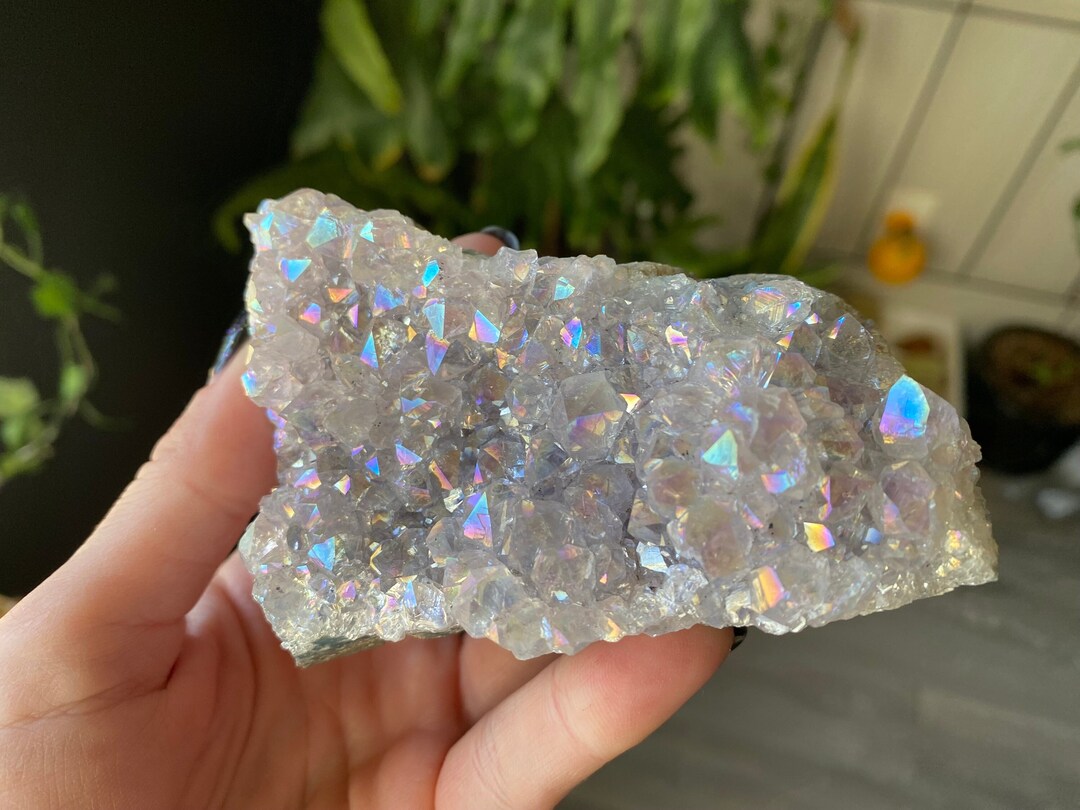 Angel Aura Amethyst Crystal Cluster | Natural Amethyst With Aura ...
