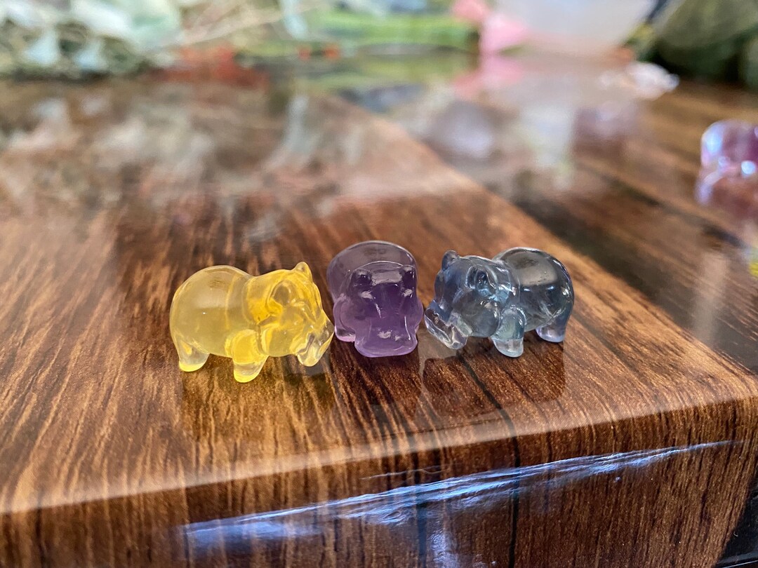 Fluorite Hippo Crystal Mini | Carved and Polished Natural Fluorite ...