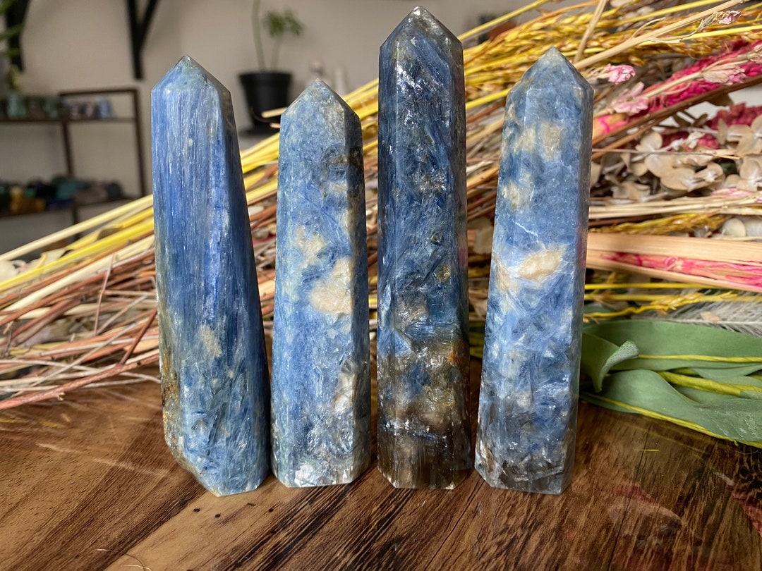 Blue Kyanite Tower Point Natural Stone Metaphysical Home - Etsy
