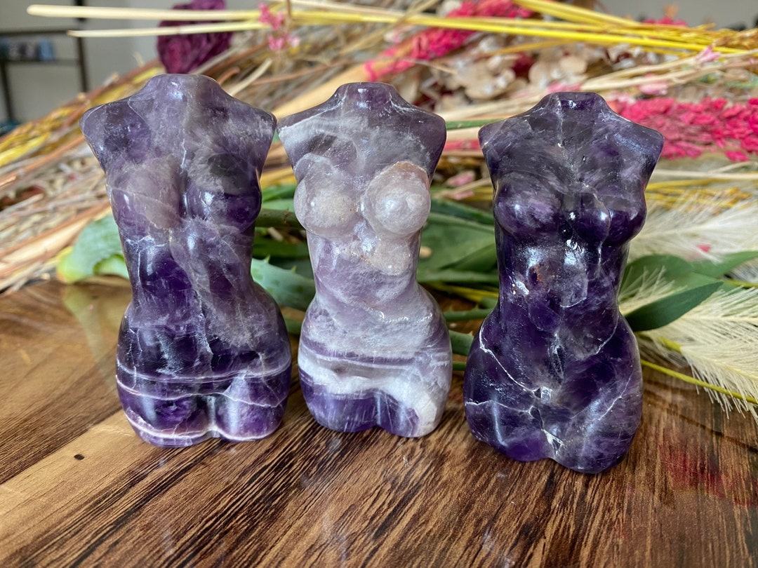 Chevron Amethyst Goddess Body Crystal | Dream Amethyst Natural Stone ...