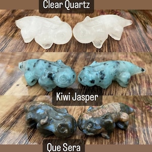 Crystal Axolotl Assorted | Polished Carved Natural Stone Salamander ...