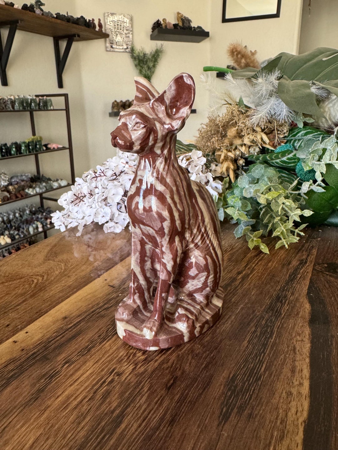 1.3lb Purple Zebra Jasper Sphinx Cat Crystal Large Natural Stone ...