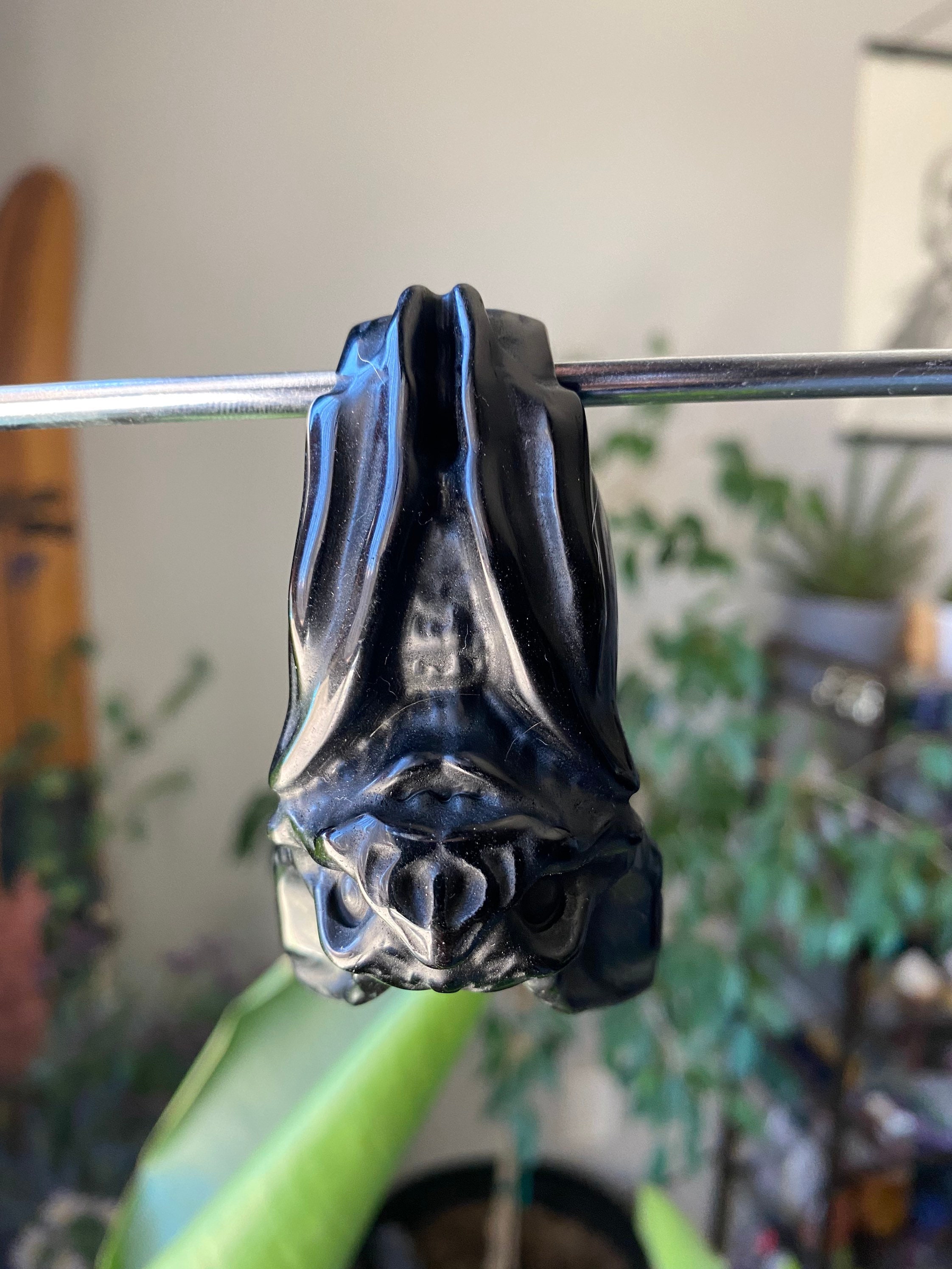 Black Obsidian Bat Crystal Natural Carved and Polished Black - Etsy