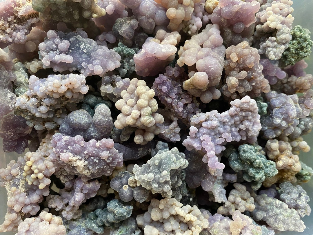 Grape Agate Crystal Clusters Mini Bundle Natural Raw Stone Grape ...