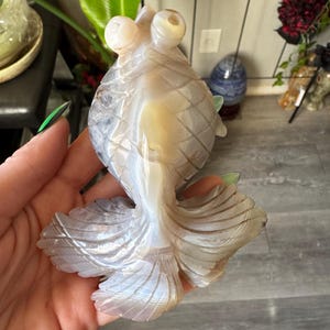 Agate Fish Crystal | Natural Carved and Polished Stone Goldfish Koi ...