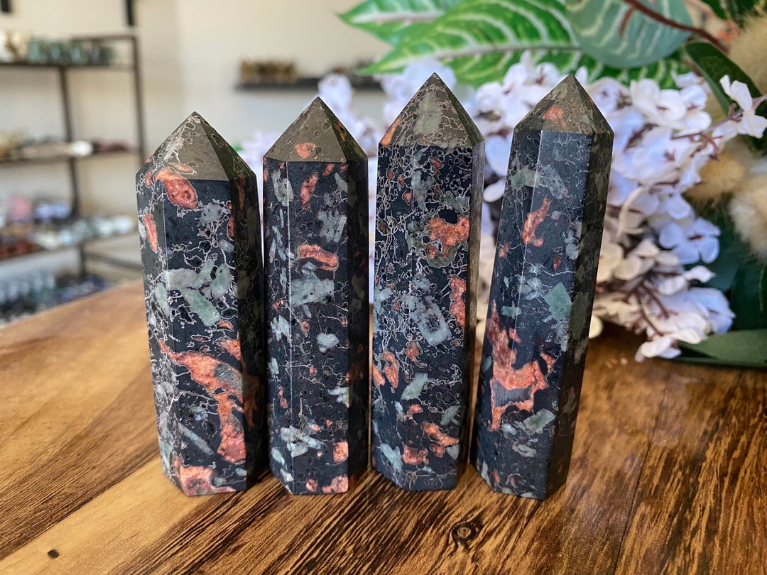 Plum Blossom Jade Tower Point Natural Carved Polished Crystal ...