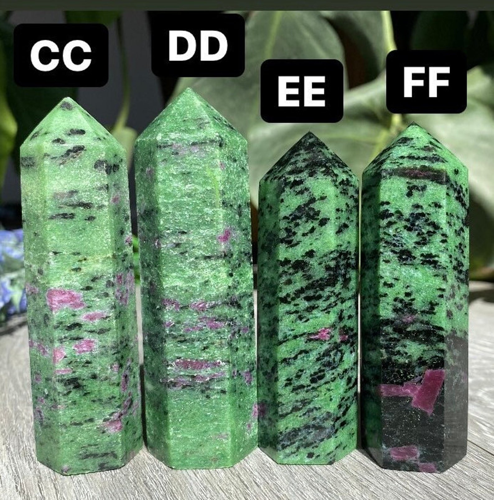 Ruby Zoisite Tower Point Natural Carved Polished | Anyolite Genorator ...