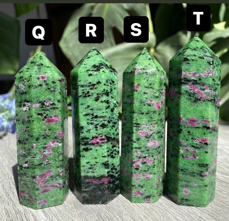 Ruby Zoisite Tower Point Natural Carved Polished Anyolite | Etsy