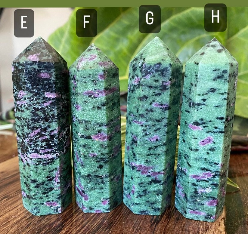 Ruby Zoisite Tower Point Natural Carved Polished | Anyolite Genorator ...