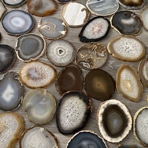 Agate Geode Crystal Coasters Assorted Blue Pink Purple Teal & Natural ...