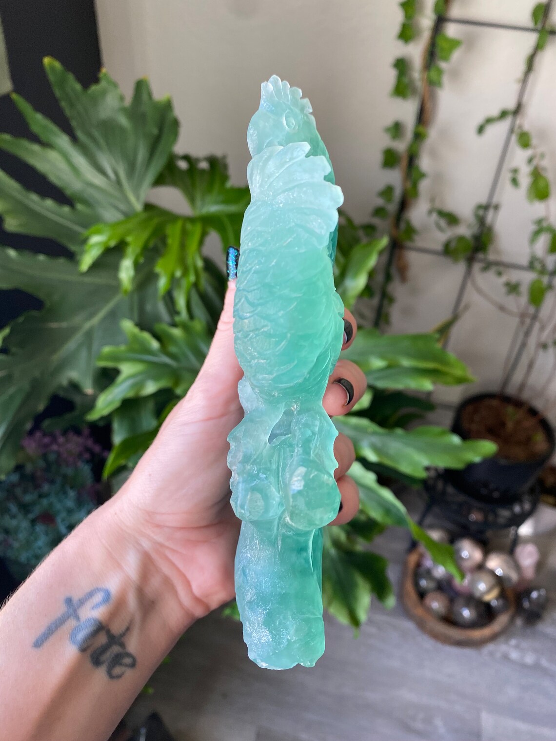1.4lb Fluorite Birds Crystal | Natural Stone Carved Parrots Cockatoos ...