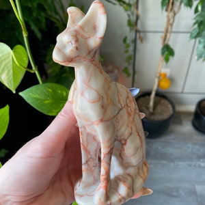 1.2lb Red Vein Jasper Sphinx Cat Crystal | Natural Stone Polished and ...