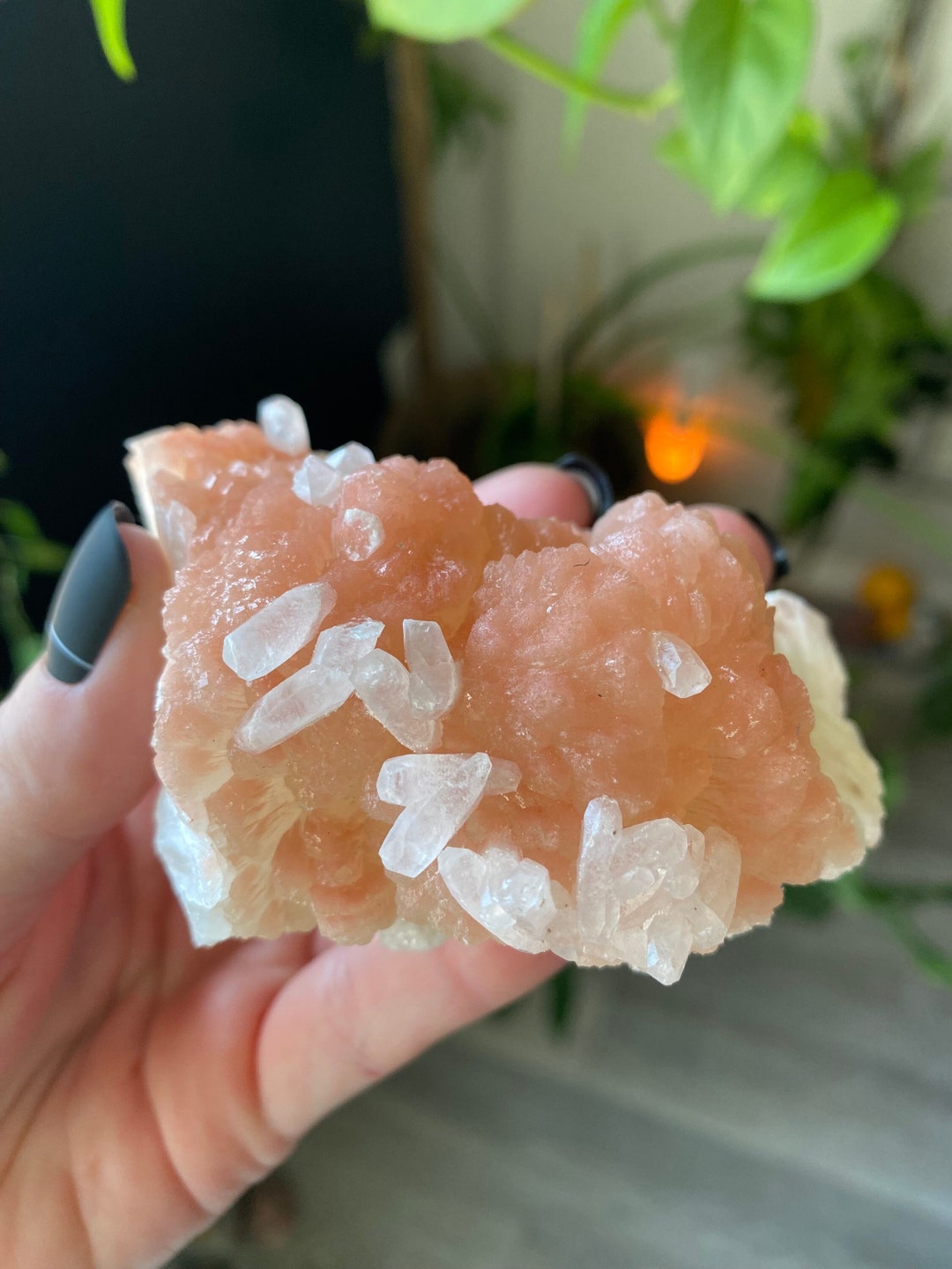 Red Peach Stilbite Crystal Cluster Natural Raw Rough Zeolite Stone From ...