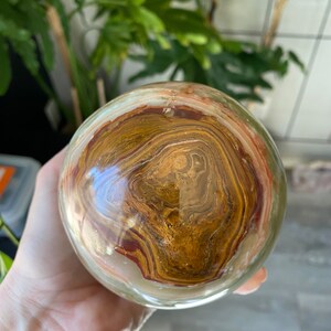 3lb Green Onyx Sphere Crystal Large | Natural Banded Stone Carved ...