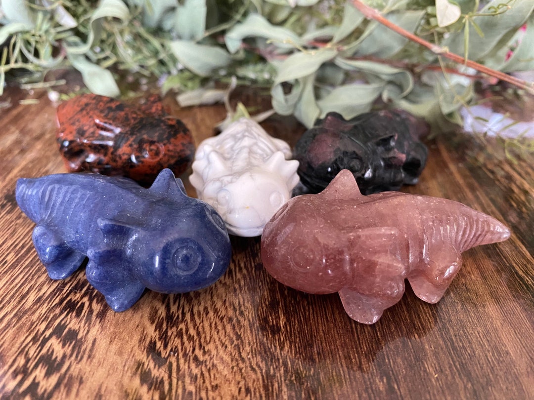 Crystal Axolotl 2.5 Inch Assorted | Polished Carved Natural Stone ...