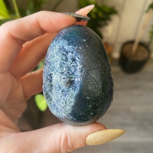 Grape Agate Egg Crystal Natural Stone Grape Chalcedony Half Raw Metaphysical Home Decor Mineral ...