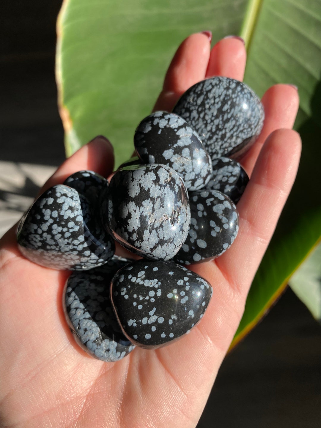 Snowflake Obsidian Tumble Crystal | Metaphysical Healing and Home Decor ...