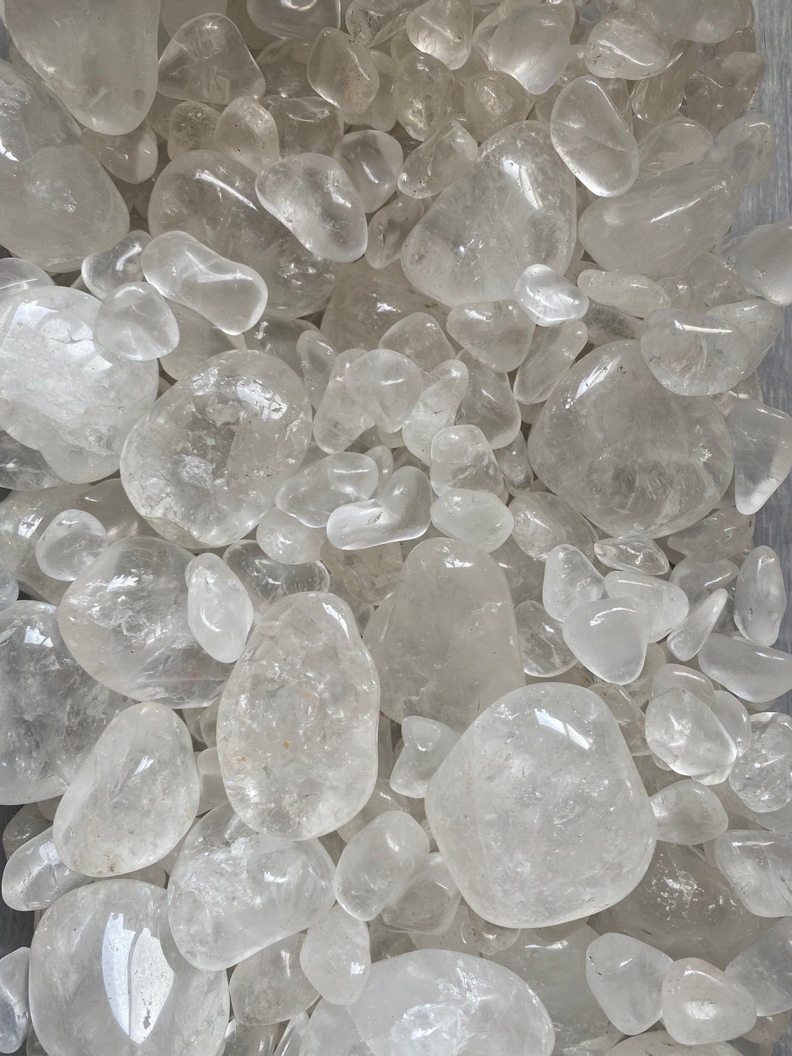 Tumbled Clear Quartz Crystal Smooth Polished Natural Quartz | Etsy