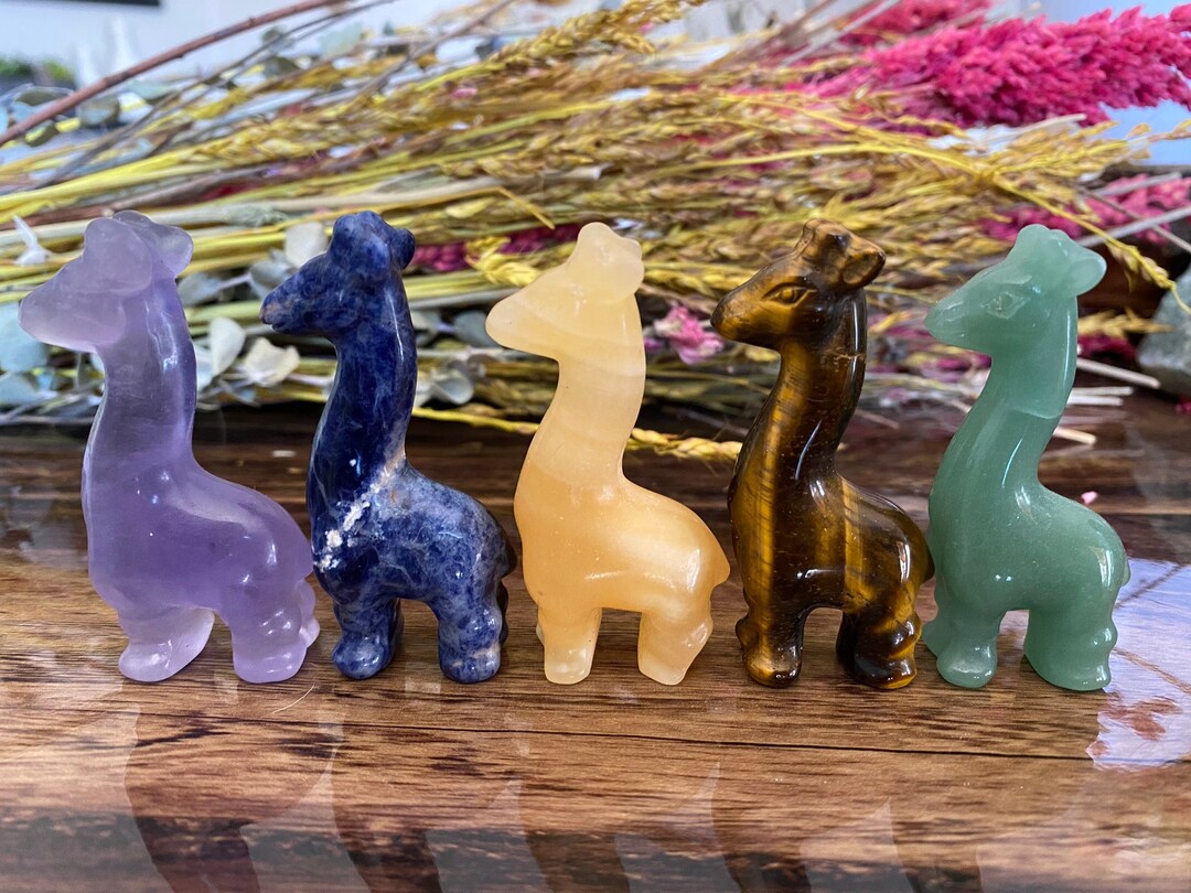 Crystal Giraffe Assorted | Carved and Polished Natural Stone Giraffe ...