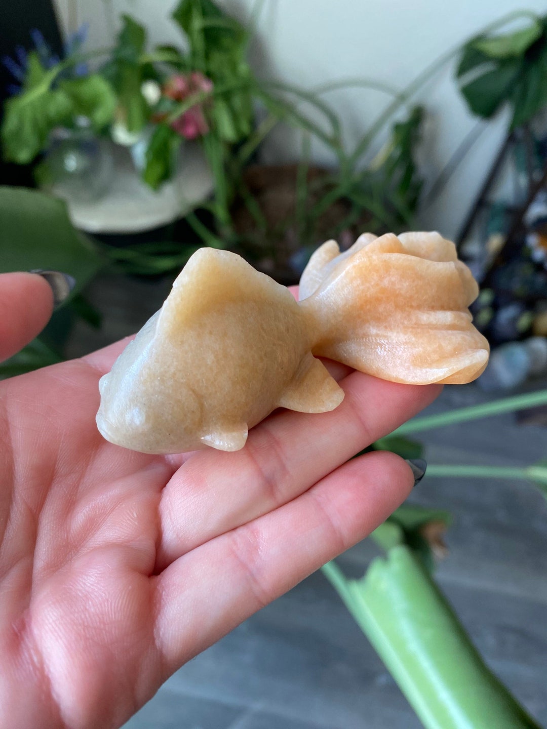 Sunstone Koi Crystal Natural Stone Carved and Polished Fish - Etsy