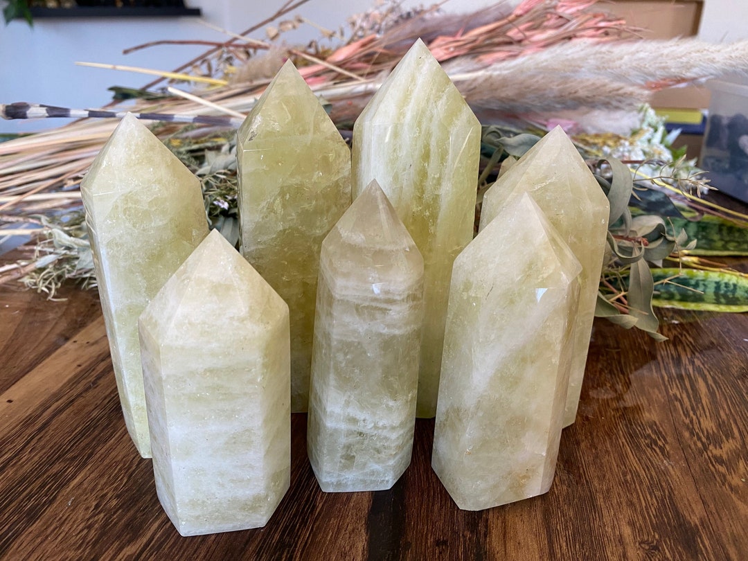 XL Lemon Quartz Crystal Tower Large Point Polished and Carved | Oro ...
