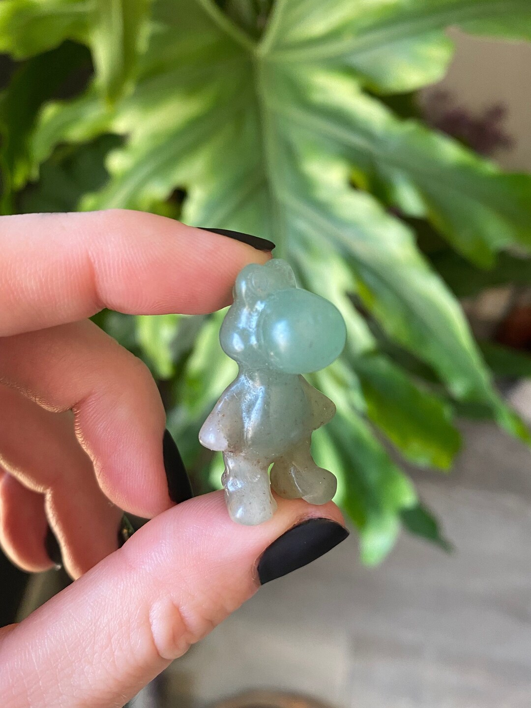 Green Aventurine Yoshi Crystal Carved and Polished Natural Stone Mario ...