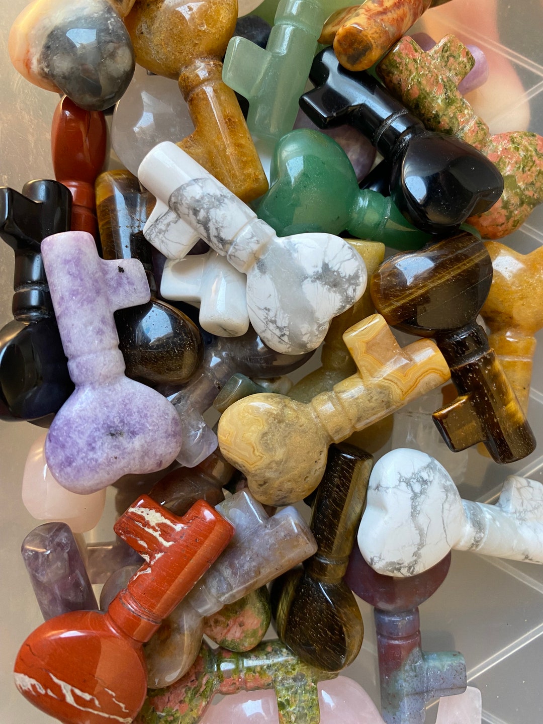 Crystal Key Assorted Carved | Natural Gemstone Skeleton Key ...