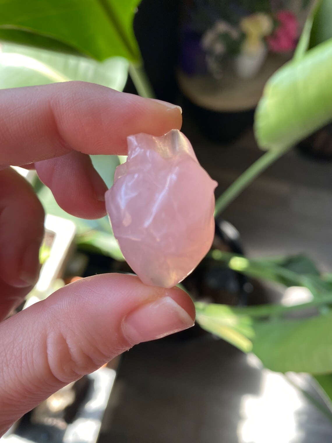 Rose Quartz Anatomical Heart Crystal Mini Natural Rose - Etsy