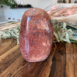 2.7lb Red Feldspar Crystal Free Form Natural Carved and Polished Stone ...