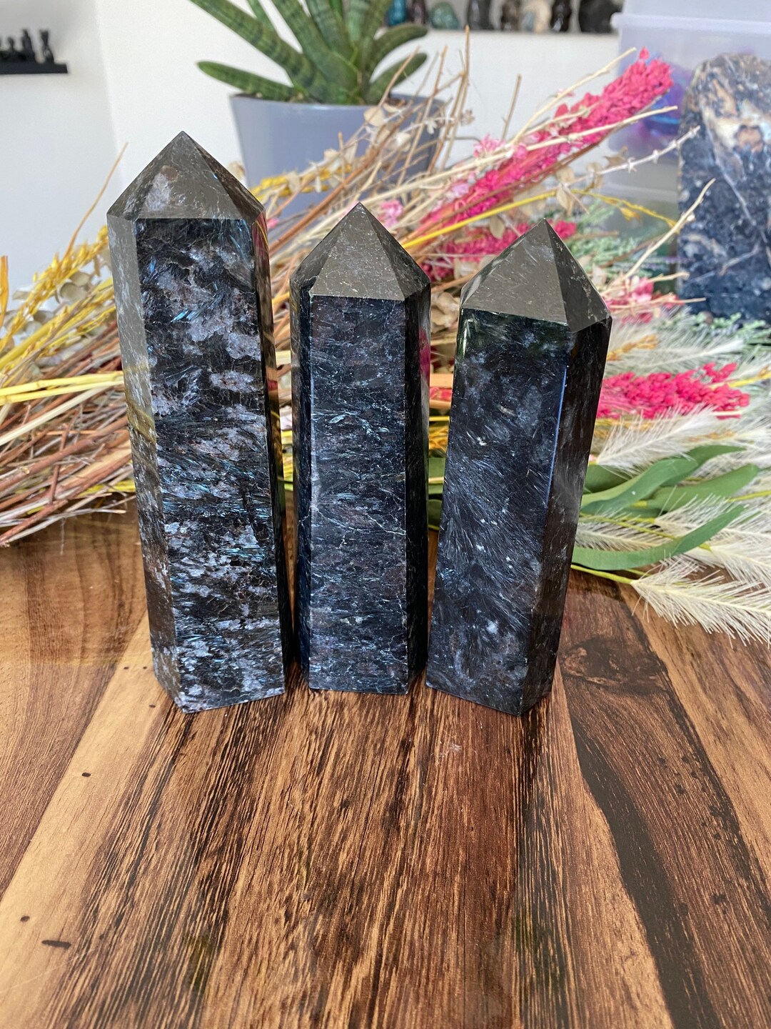 XL Arfvedsonite Crystal Tower Point Generator Large | Fireworks Tower ...