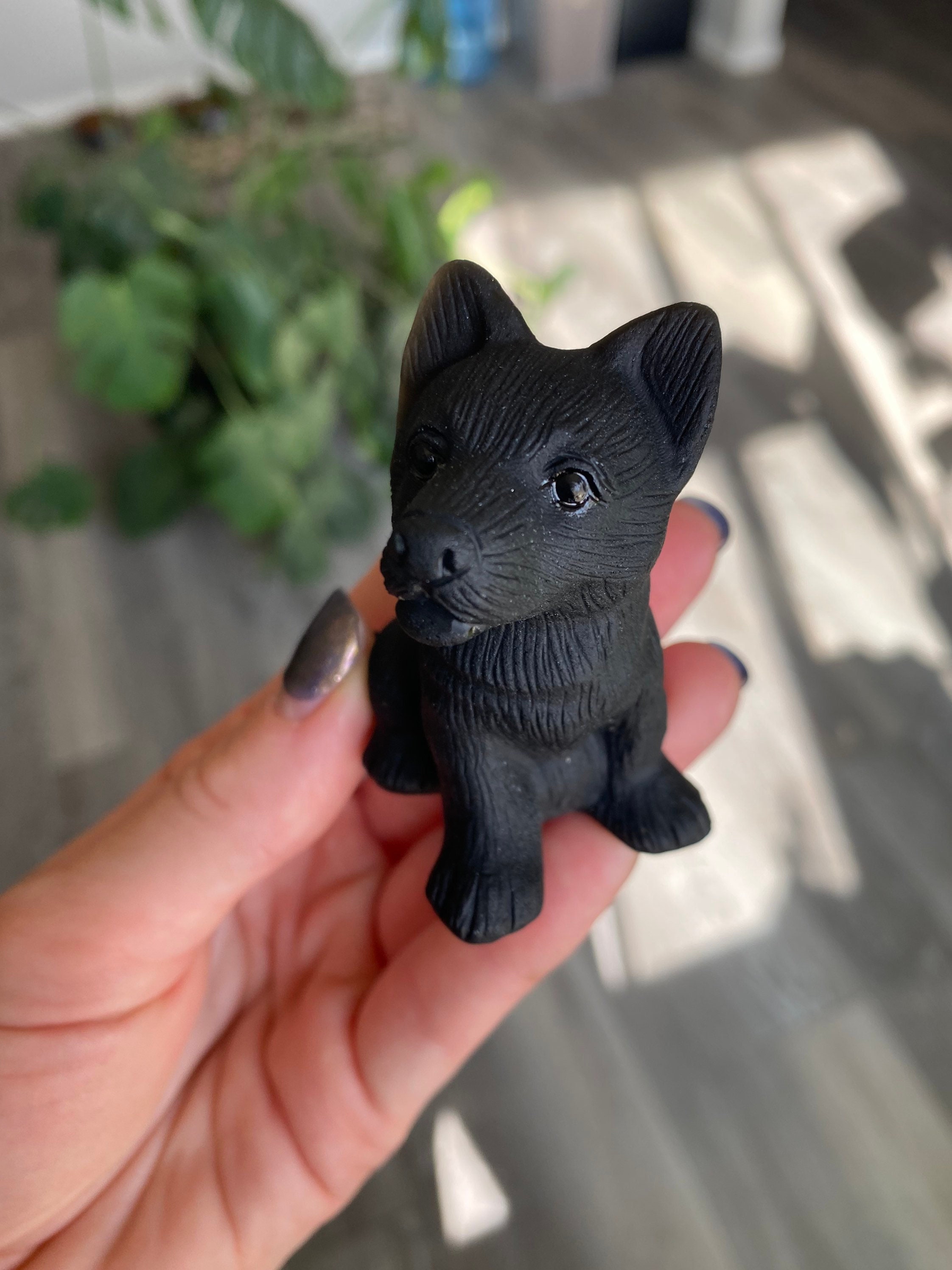Black Obsidian Dog | Crystal Corgi or Shepherd | Crystal Metaphysical ...