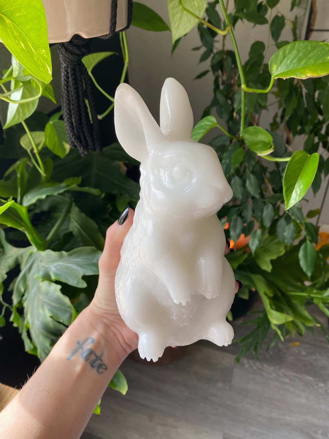 4.3lb White Jade Rabbit Crystal Natural White Jade Carved and Polished ...