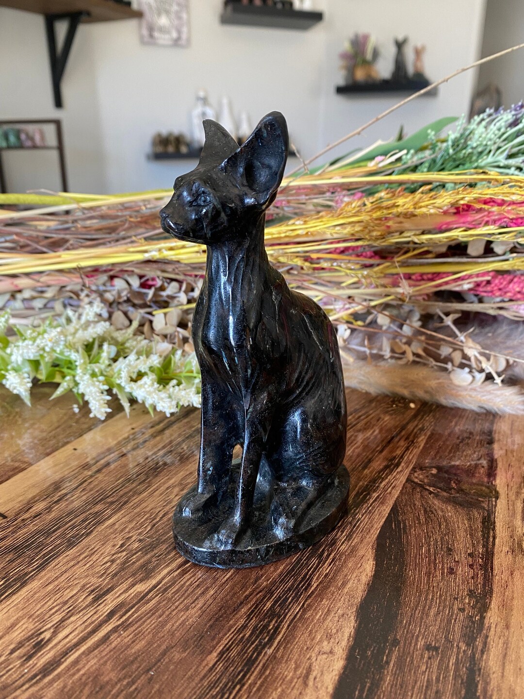 1.3lb Garnet Sphinx Cat Crystal | Natural Stone Carved and Polished ...