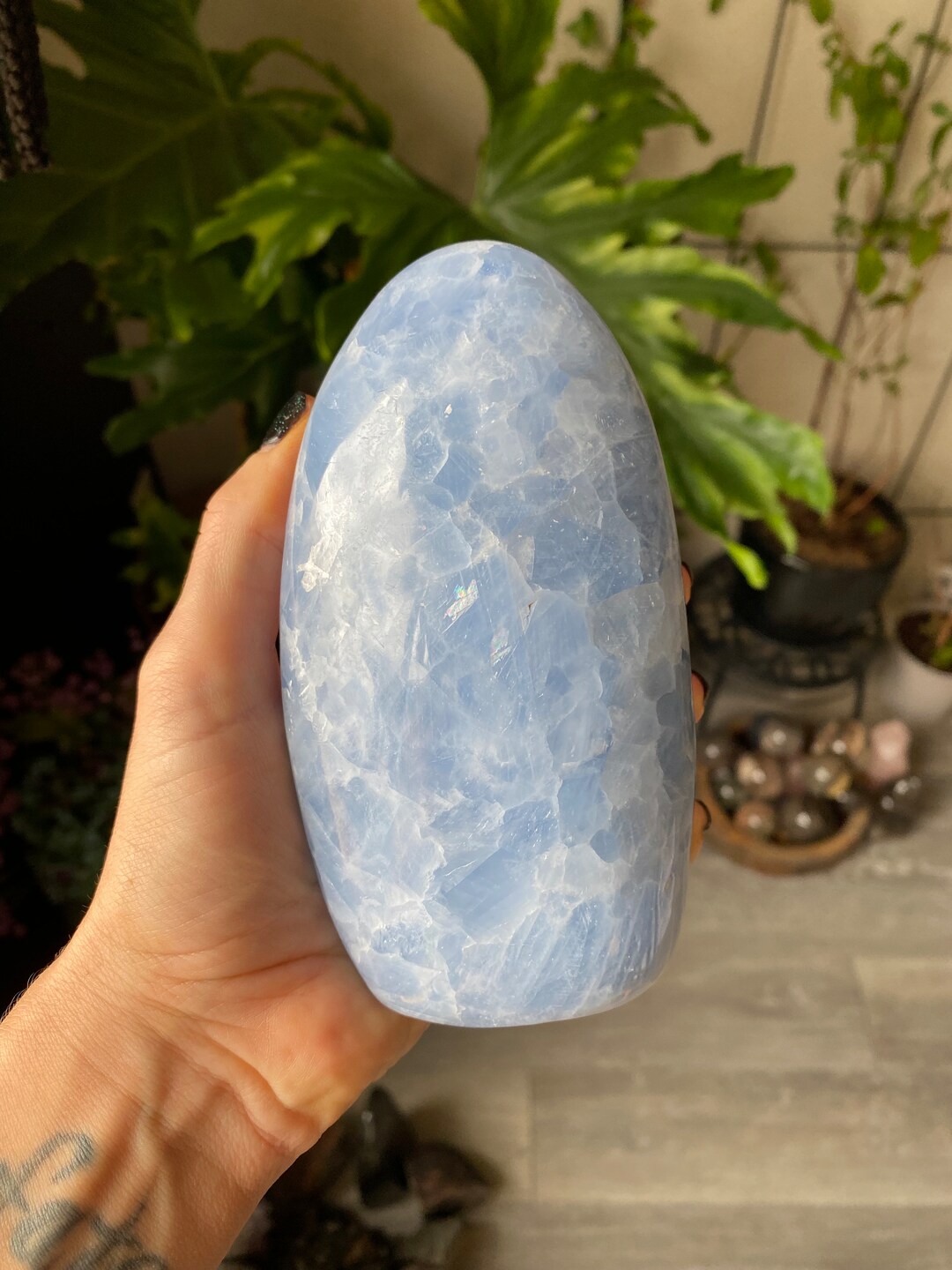 Blue Calcite Crystal Free Form | Carved and Polished Natural Stone ...