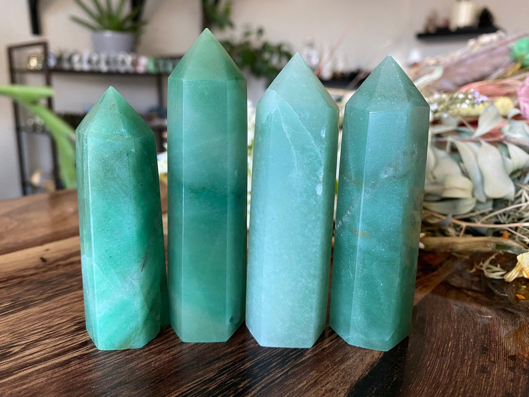 Green Aventurine Tower Point | Natural Green Aventurine Stone Carved ...