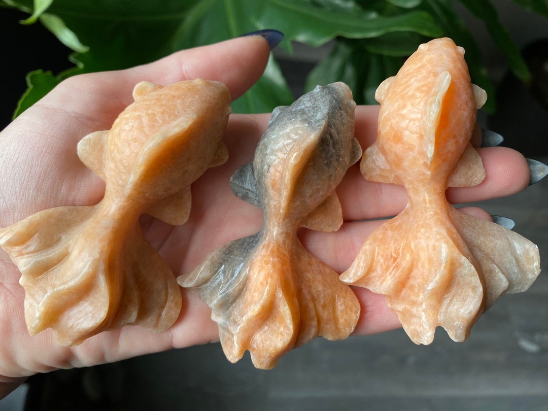 Sunstone Koi Crystal | Natural Stone Carved and Polished Fish ...