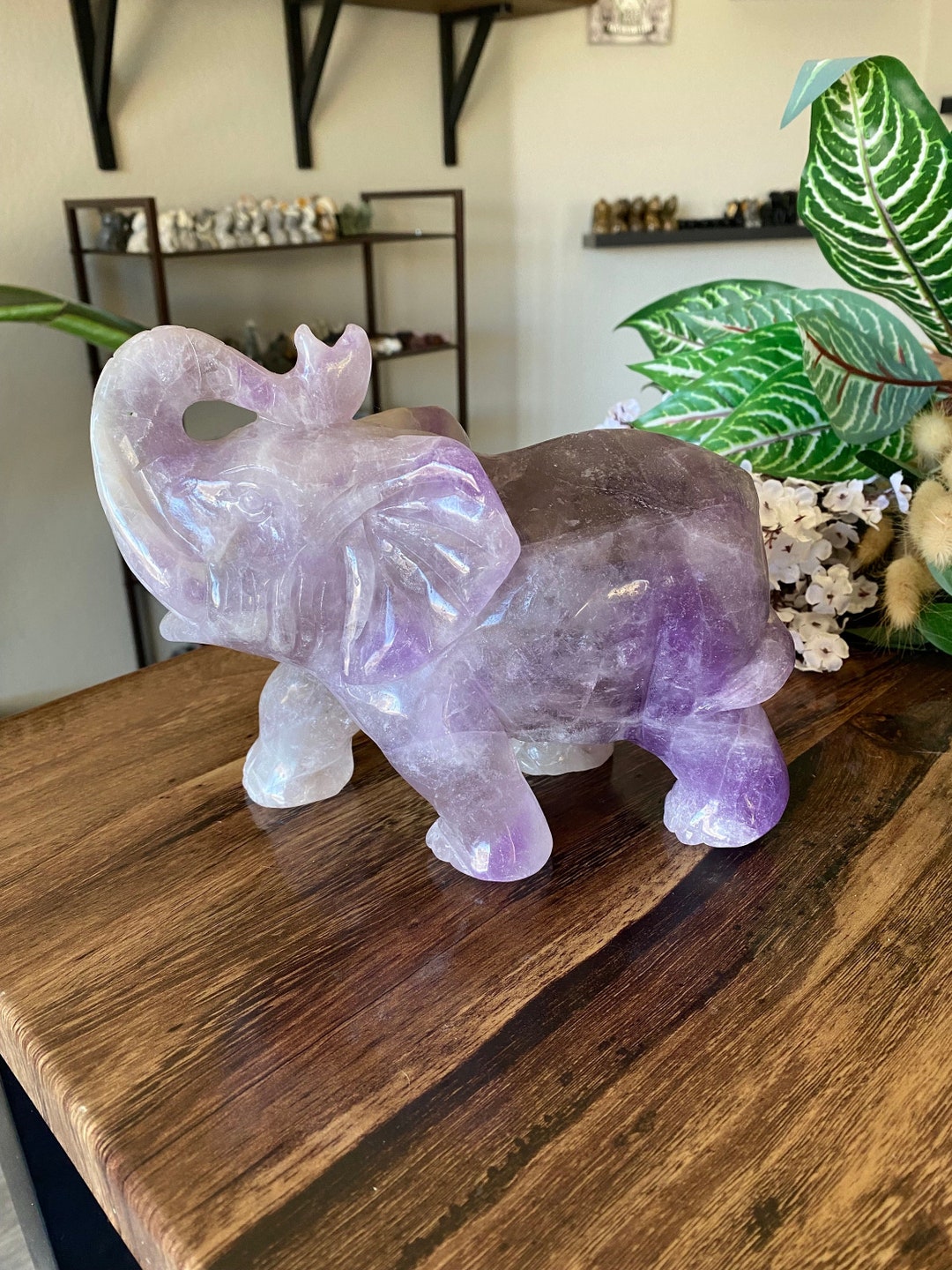 6.8lb Amethyst Elephant Crystal Large XL | Natural Stone Carved ...