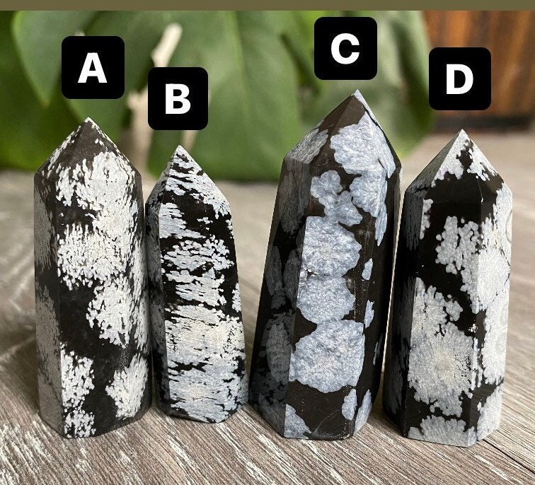 Snowflake Obsidian Tower Point Natural Polished Metaphysical | Etsy