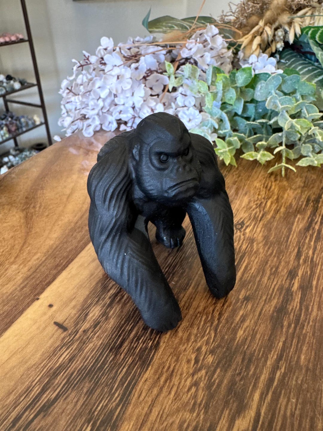 Black Obsidian Gorilla Crystal | Natural Black Obsidian Stone Carved ...